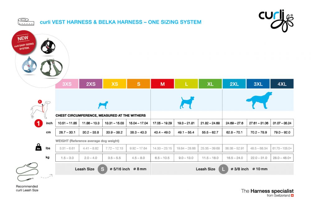 Curli Vest Harness Magnetic V2 Red XS