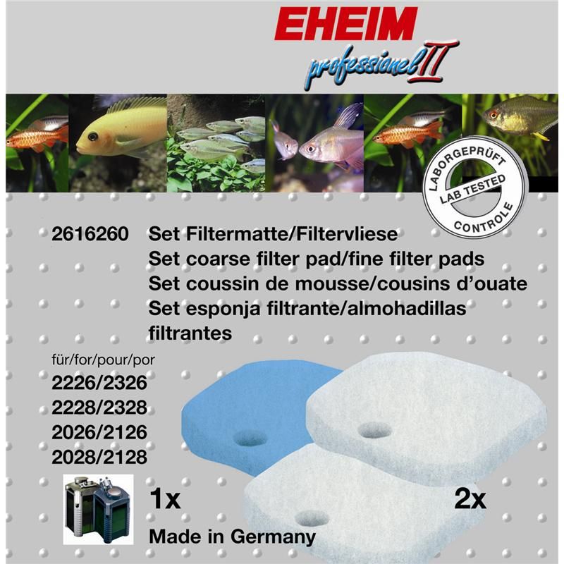 EHEIM Set 1 x Filtermatte & 2 x Filtervlies für 2026-2128 professionel ...